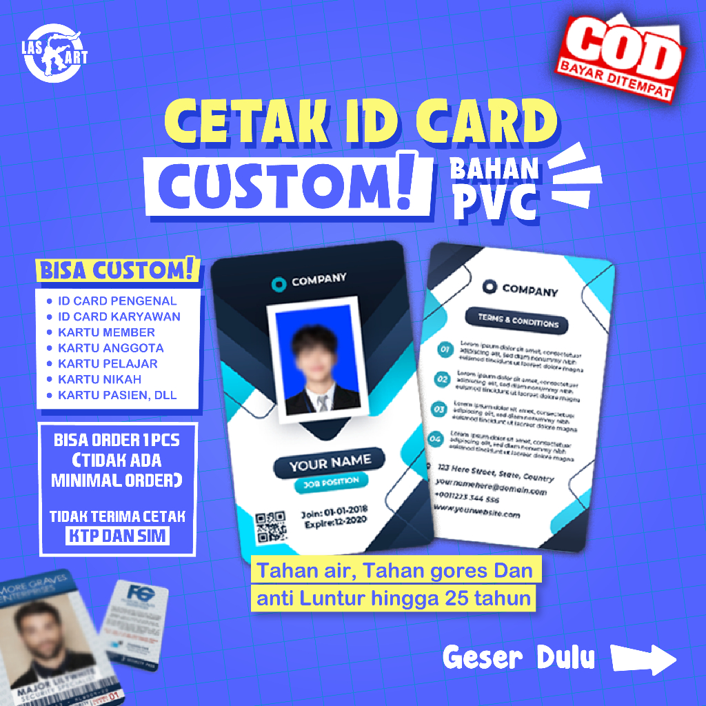 Jual JUDUL : JASA CETAK ID CARD PVC CUSTOM SATUAN | CETAK ID CARD ...