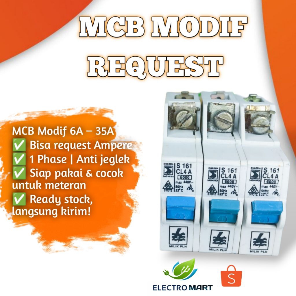 Jual MCB PLN Modif Request abb S161 anti jegglek | Shopee Indonesia