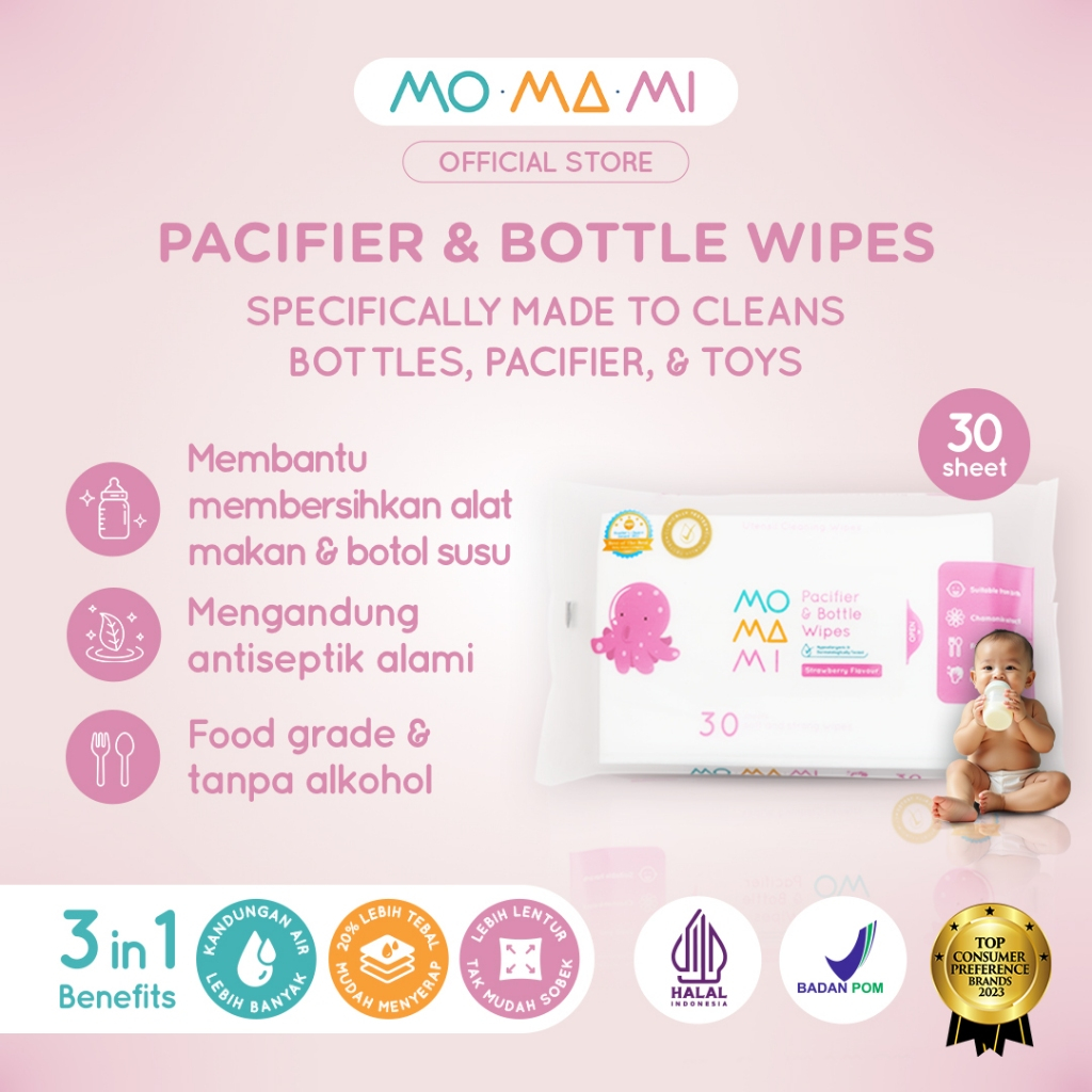 Jual Momami Wet Tissue Baby Pacifier & Bottle Wipes - Tisu Basah Food ...