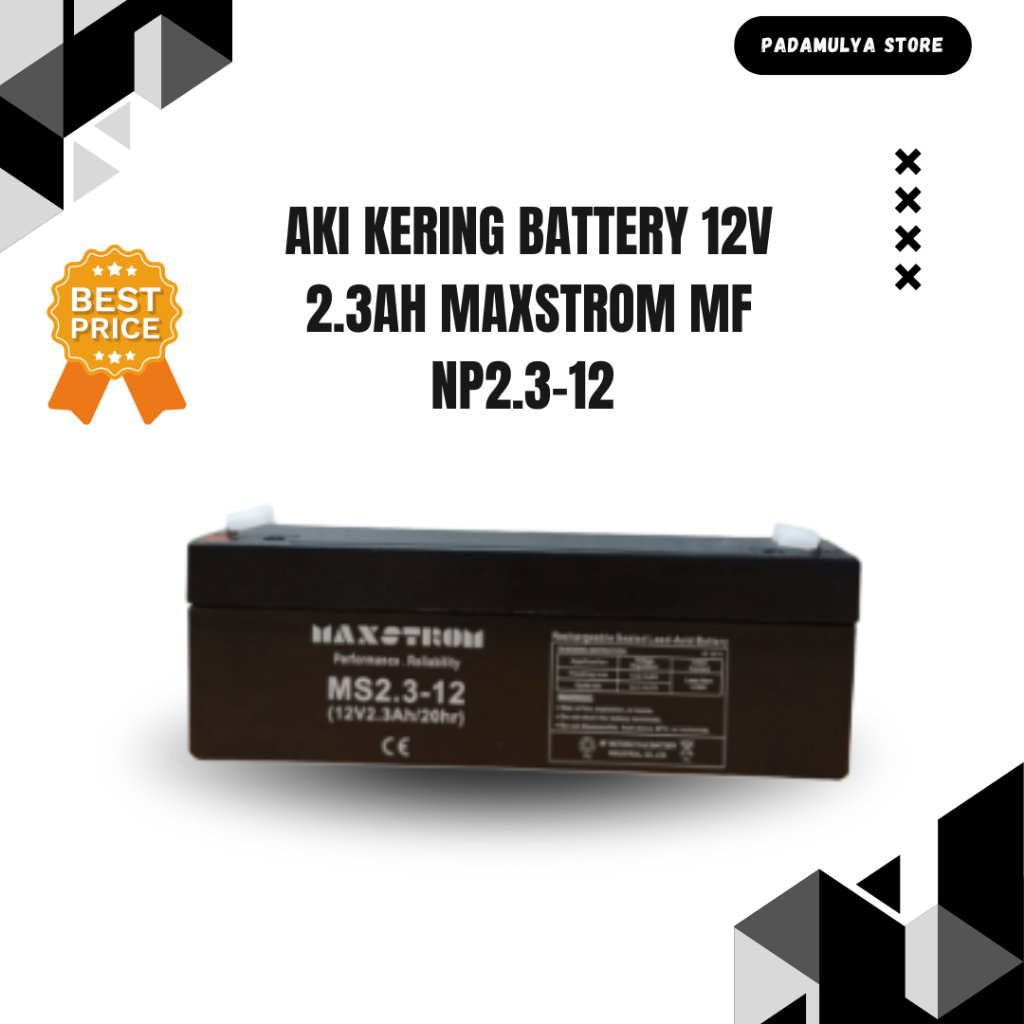 Jual Aki Kering Battery 12V 2.3Ah Maxstrom MF NP2.3-12 Vrla Ups ...