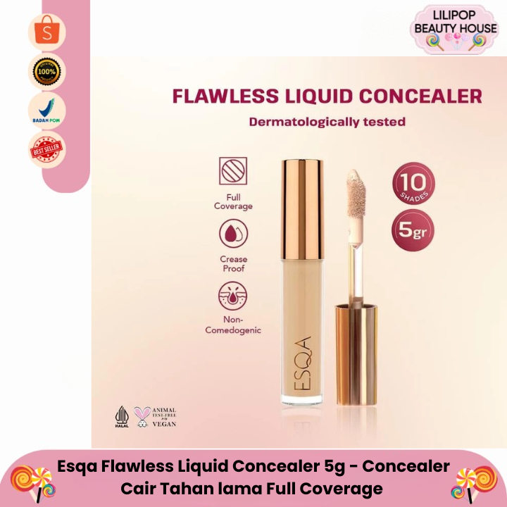 Jual ESQA Flawless Liquid Concealer 5g - Concealer Cair Tahan lama Full ...