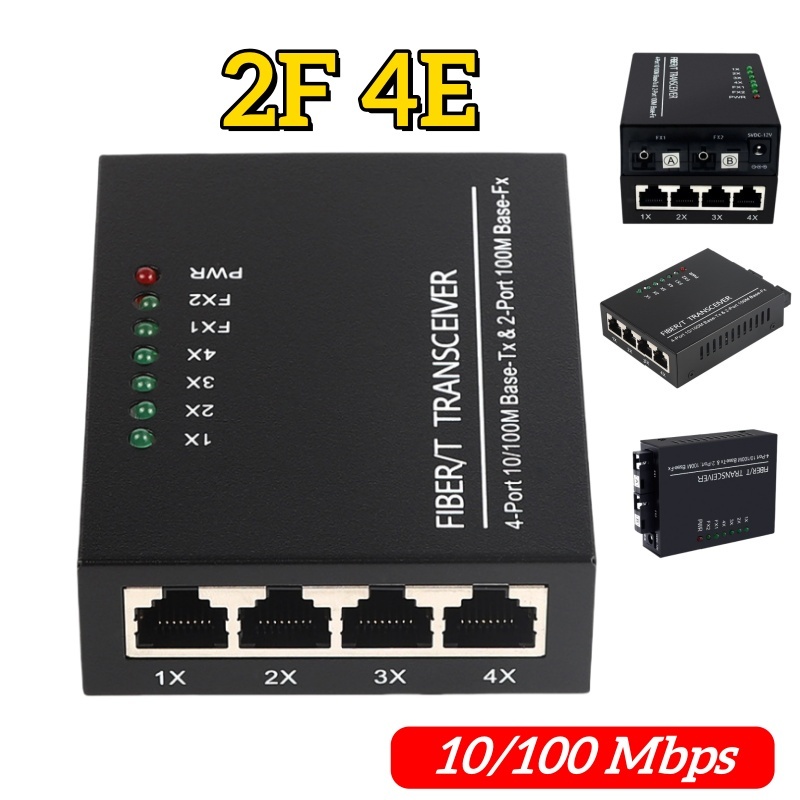 Jual Media Converter FO 2SC 4LAN / 2F 4E / 2FO 4LAN 10/100Mbps Gigabit ...