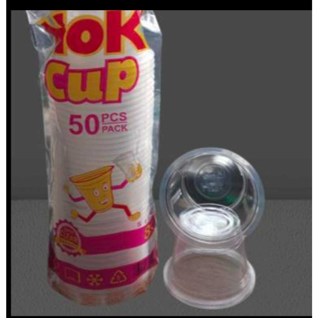 Jual GELAS plastik hOK CUP 16 OZ ISI 50 DATAR | Shopee Indonesia