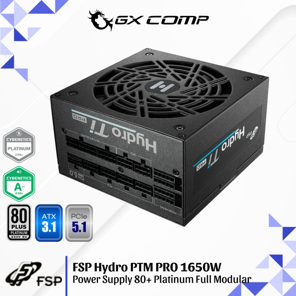 Jual FSP Hydro PTM PRO 1650W PSU 80+ Platinum ATX 3.1 PCIE5.1 Full ...