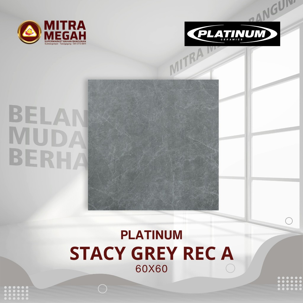 Jual KERAMIK 60X60 PLATINUM STACY GREY REC A | Shopee Indonesia