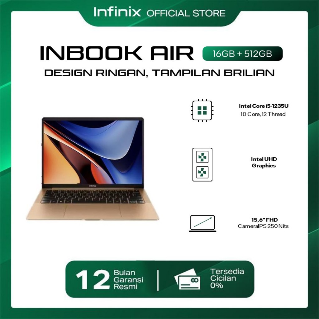 Jual LAPTOP INFINIX INBOOK AIR - I5 1235 RAM 16GB 512GB W11 14.0WUXGA ...