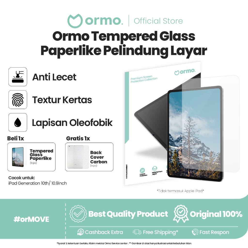 Jual Ormo Paperlike Screen Protector Paperlike Pelindung Layar iPad ...
