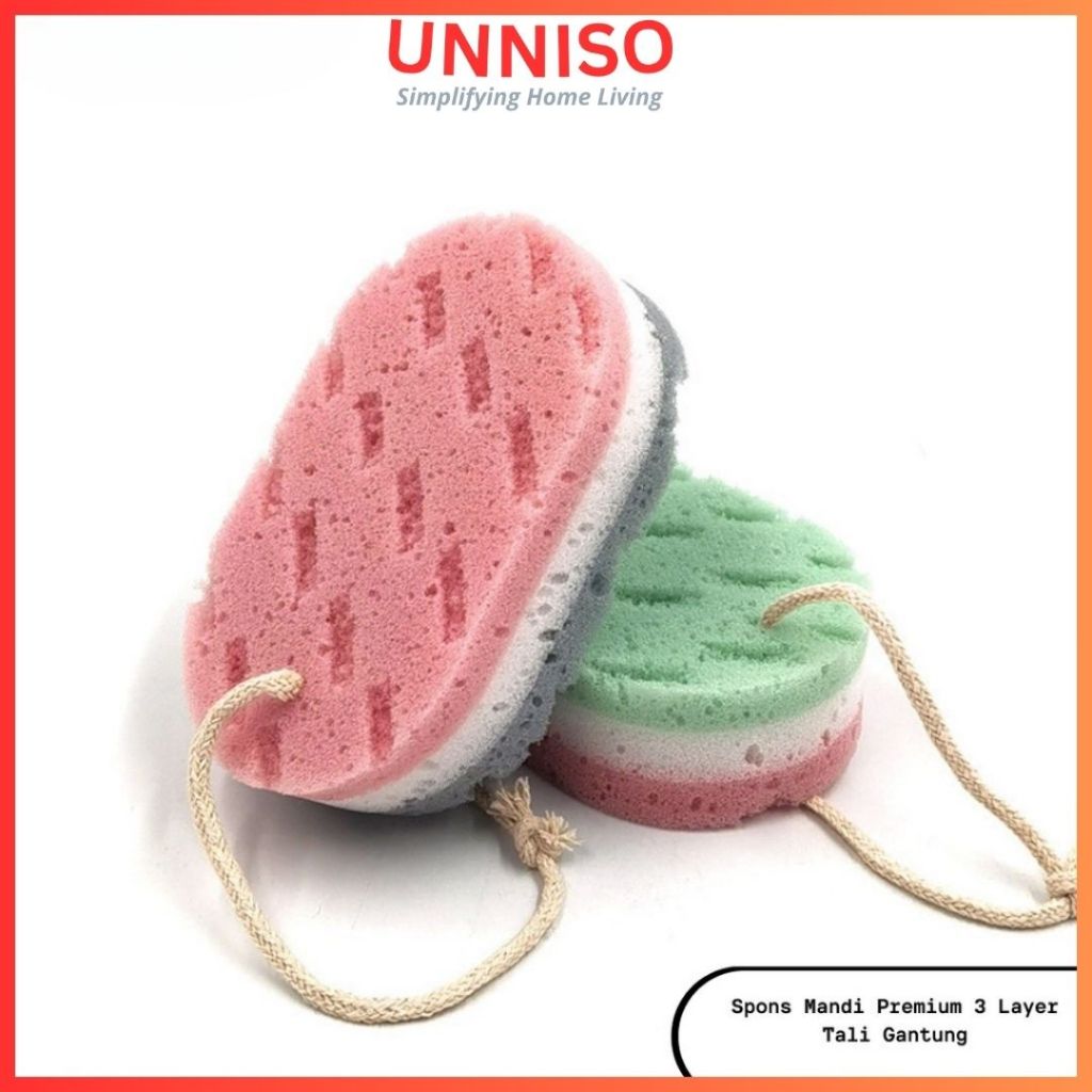Jual UNNISO - Spons Mandi Premium 3 Layer Tali Gantung | Shopee Indonesia