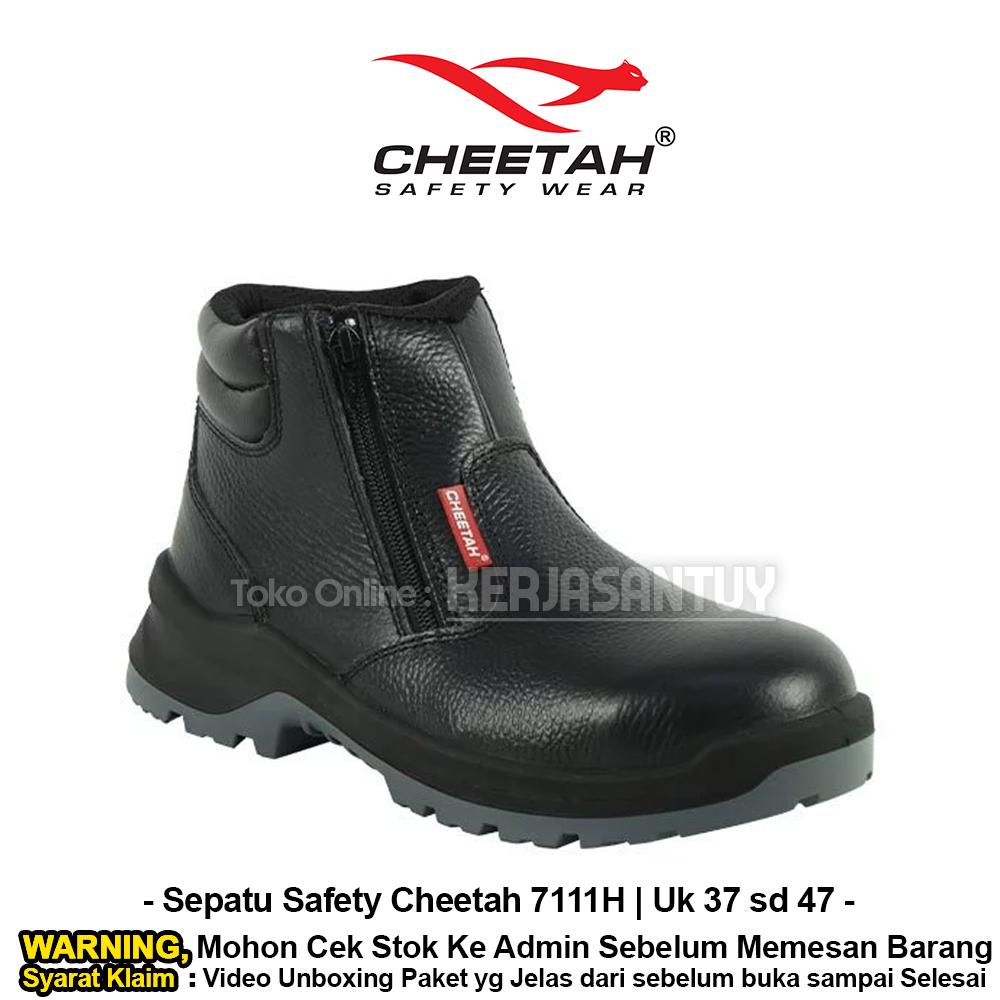 Jual Sepatu Safety Semi Boot Proyek Hitam Resleting CHEETAH 7111H ...