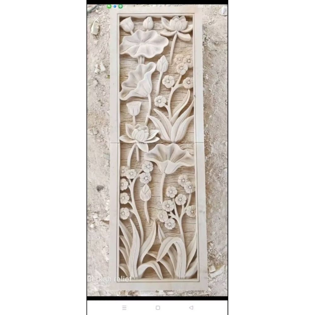Jual relief batu paras motif bunga dan tumbuhan | Shopee Indonesia