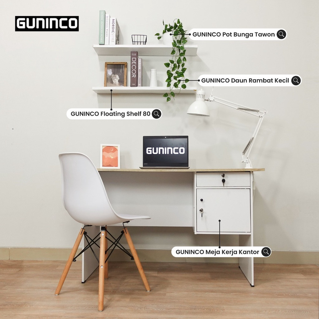 Jual String Light Meja Kantor 120cm Full White Meja Kerja Meja Belajar ...