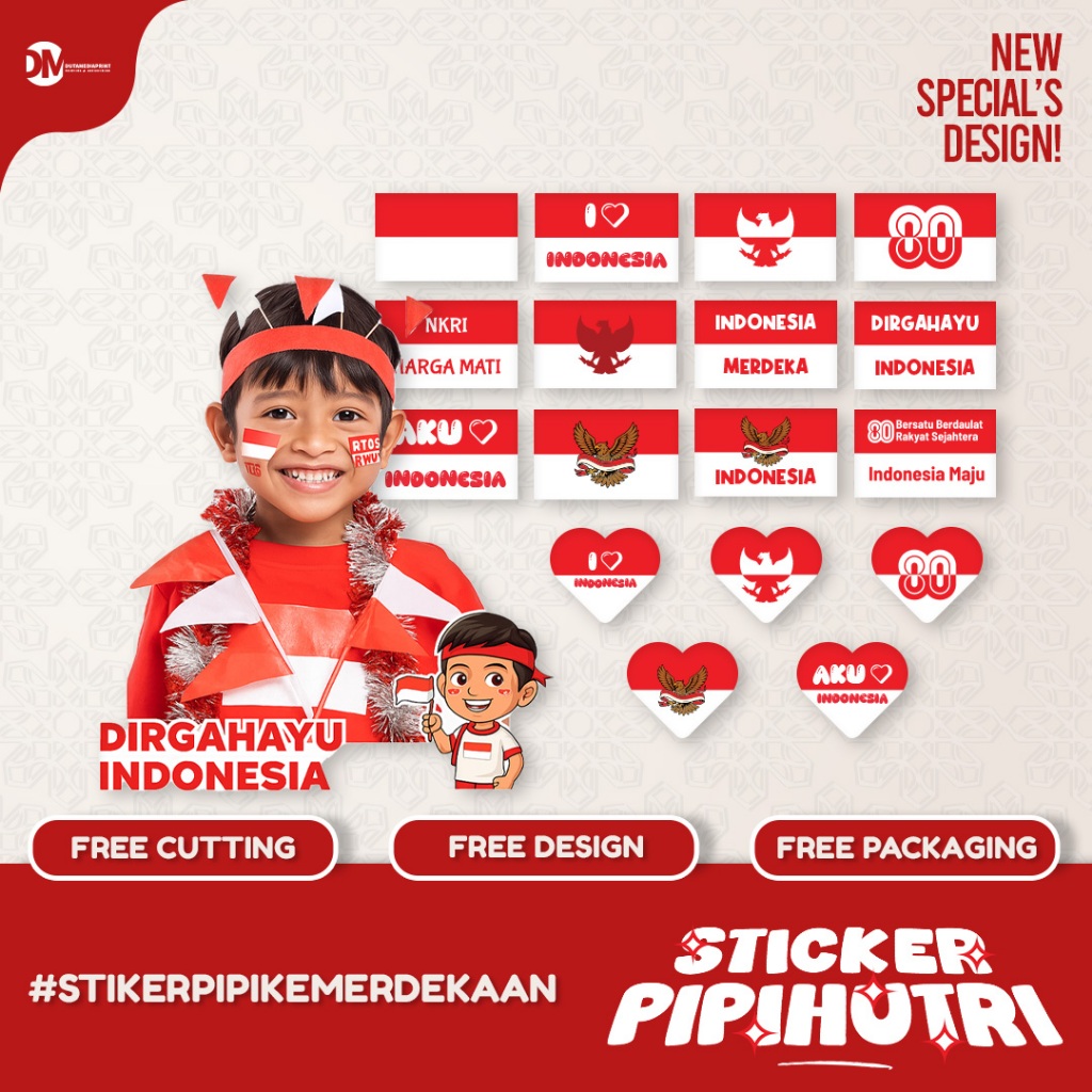 Jual Dutamediaprint Stiker Pipi HUT Kemerdekaan RI / Sticker Chromo 17 ...