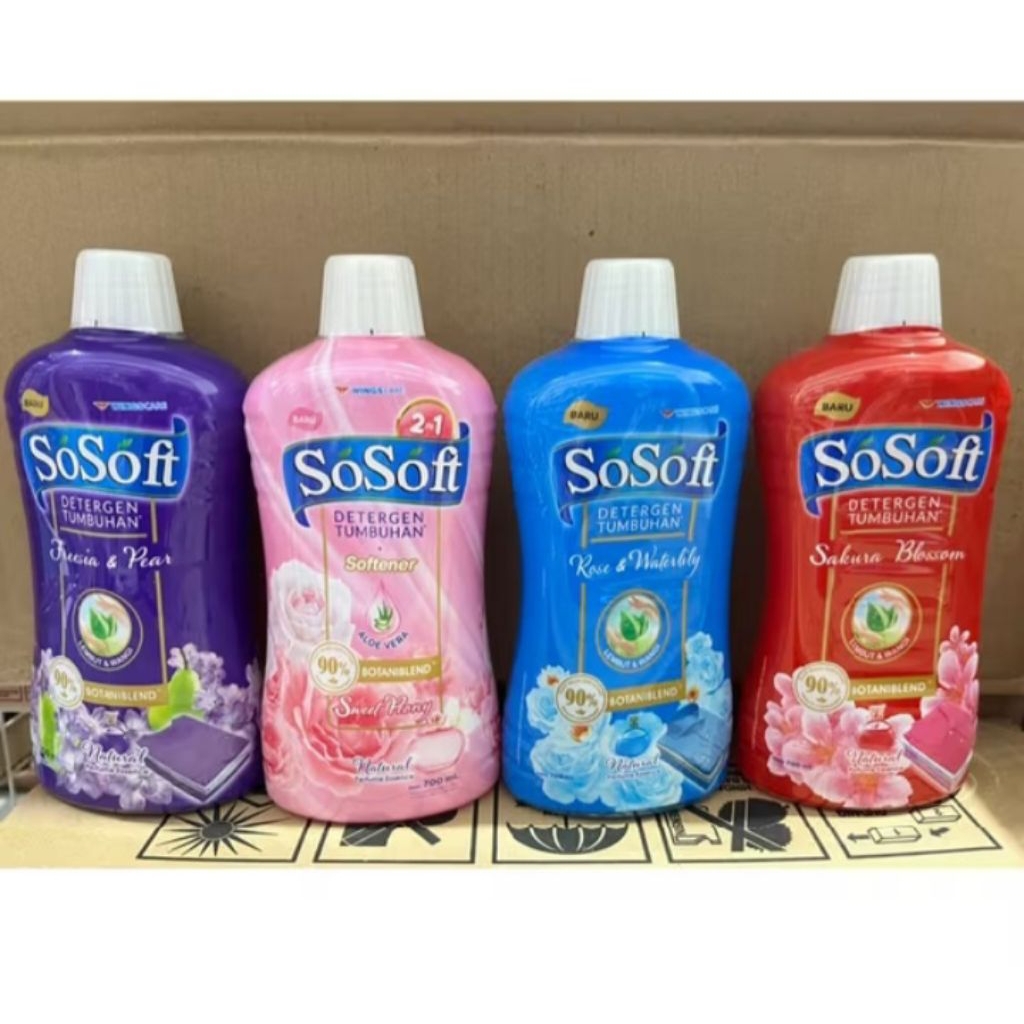 Jual SOSOFT DETERGEN CAIR KEMASAN BOTOL 700ml | Shopee Indonesia