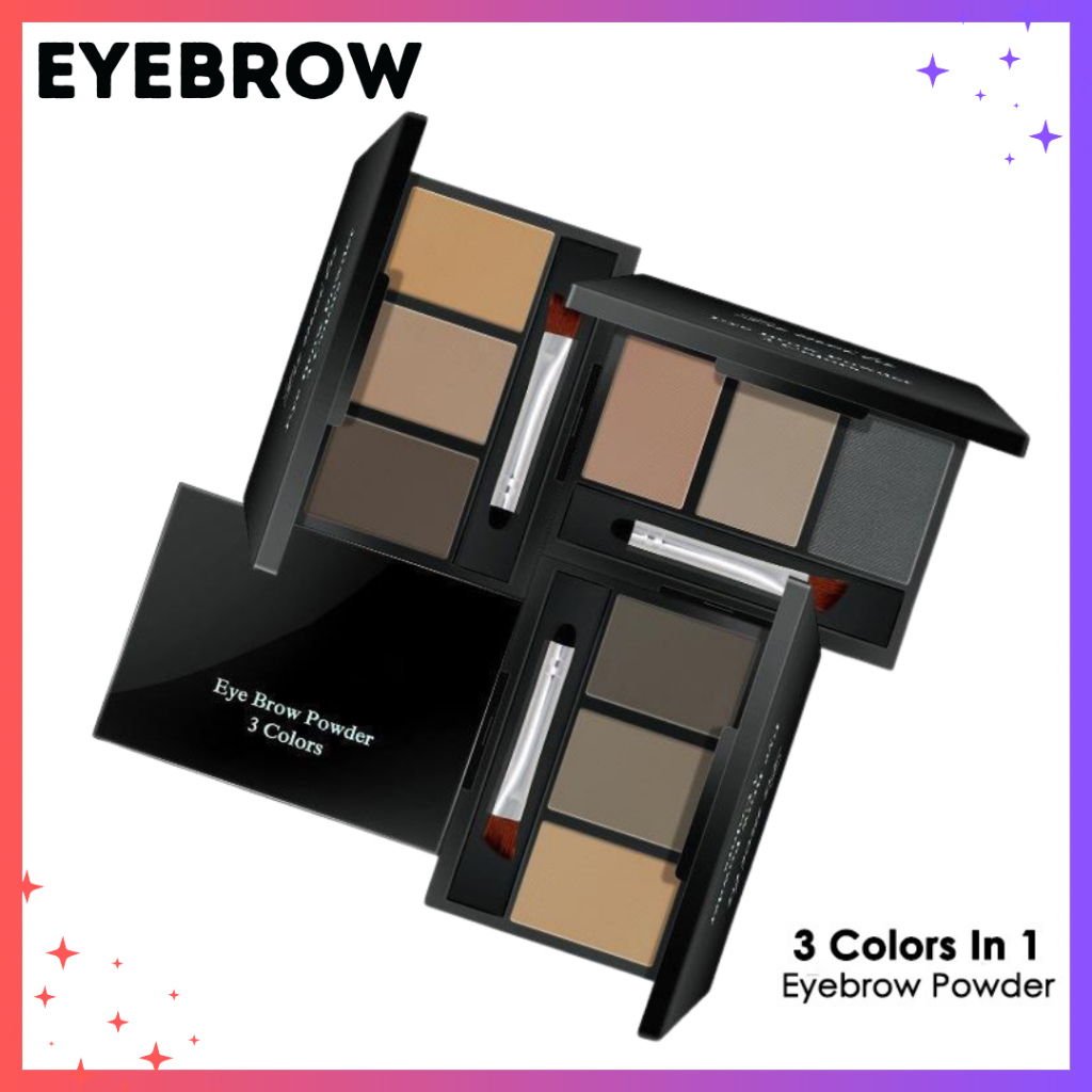 Jual Eyebrow Powder 3 in 1 Tahan Air Bedak Alis Membingkai Alis Dengan ...