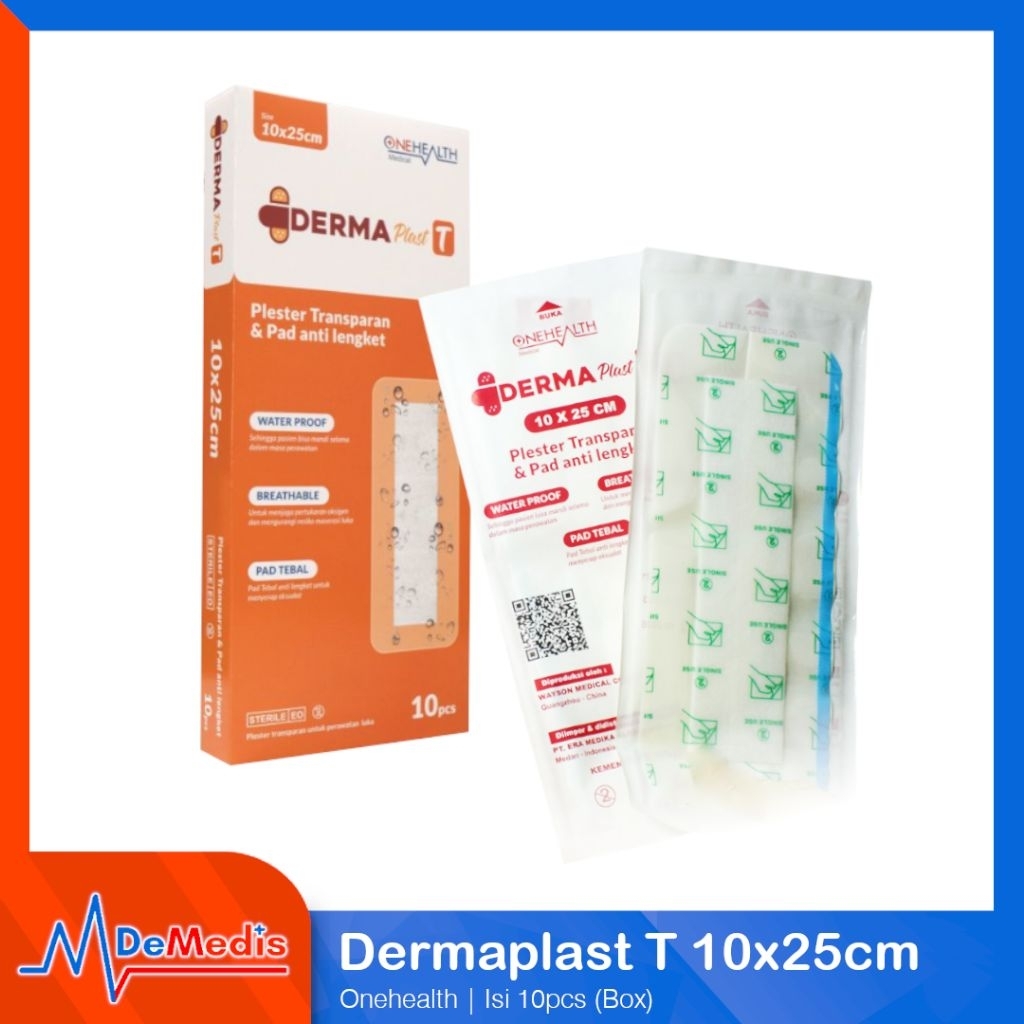 Jual Dermaplast 10x25cm Plester Luka Anti Air Transparan ONEHEALTH ...