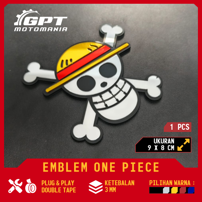 Jual ONE PIECE LUFFY STIKER AKRILIK MIRROR EMBLEM MOTOR BENDERA TOPI ...