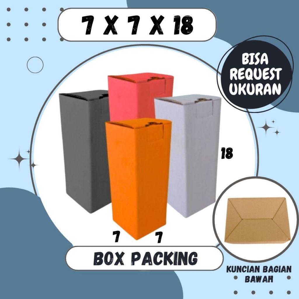 Jual Kardus 7x7x18 Packing Olshop Box A0 Dus Kotak Kemasan Botol Tumblr ...