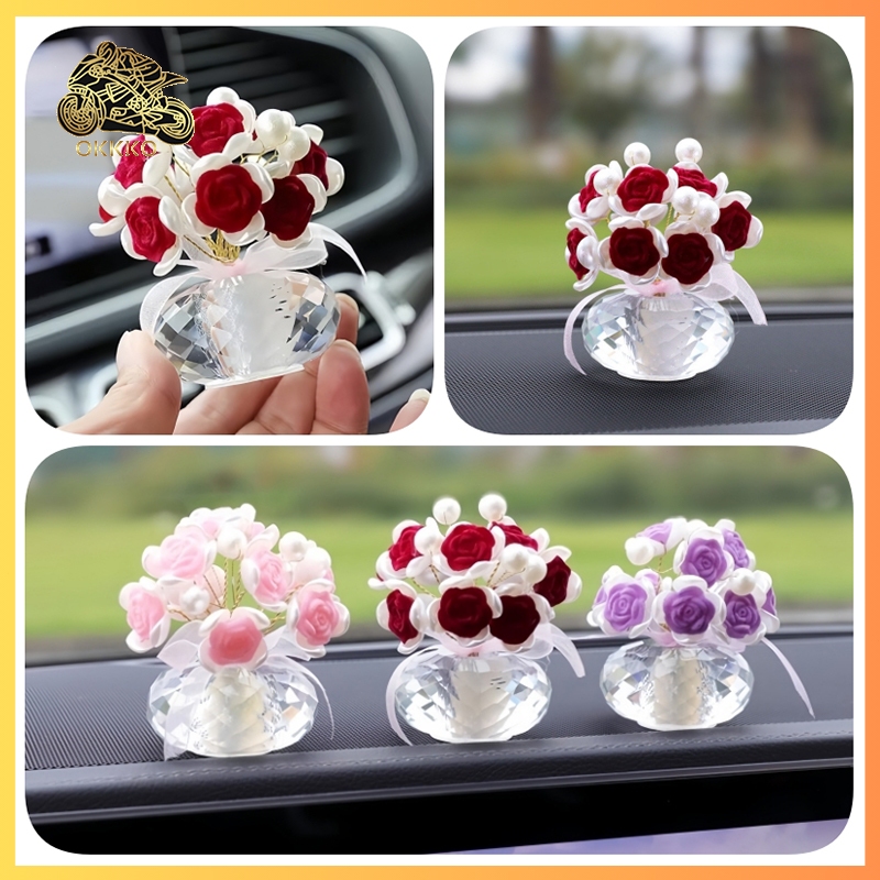 Jual Ornamen Parfum Aromaterapi Mawar Kristal / Aksesoris Bunga Tuk ...
