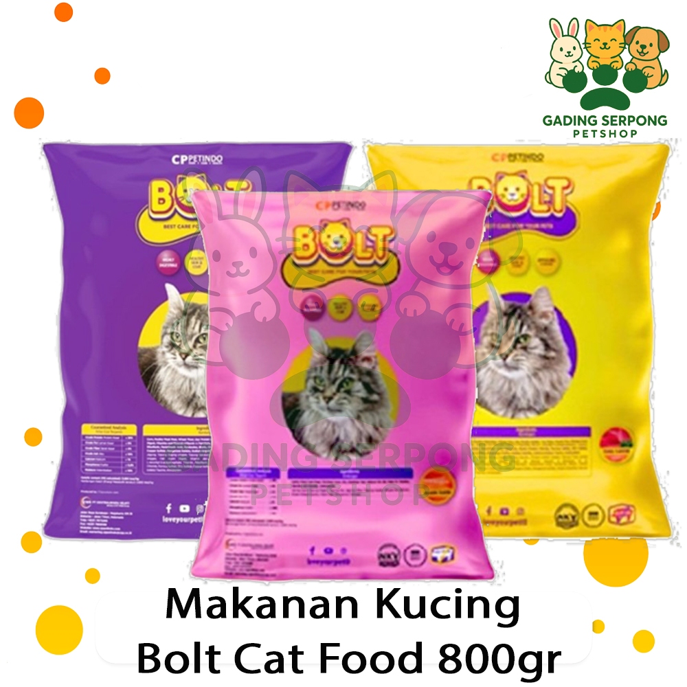 Jual BOLT CAT FOOD 800GR Makanan Pakan Kucing Kering Bolt Repack 800 gr ...