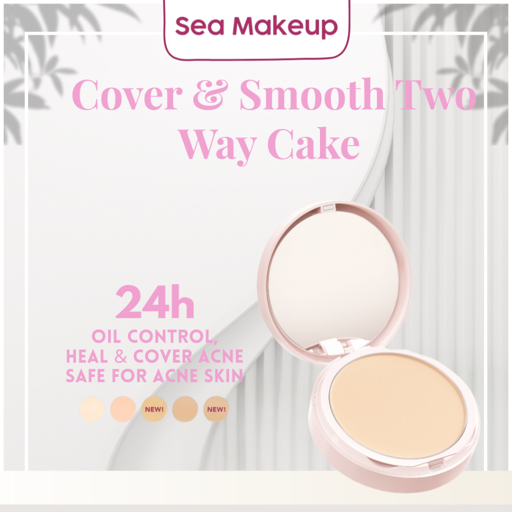 Jual READY Sea Makeup Acne Cover & Smooth Two Way Cake Pressed Powder ...