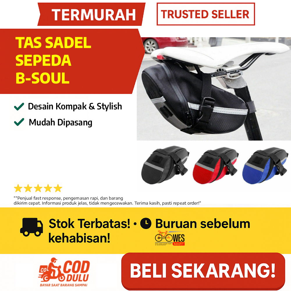 Jual Tas Sadle Sepeda B-SOUL Waterproof – Storage Belakang Oxford 600D ...