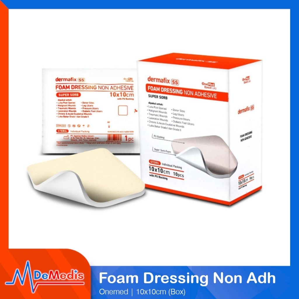 Jual Dermafix SS Foam Dressing Non Adhesive 10x10cm ONEMED Busa ...