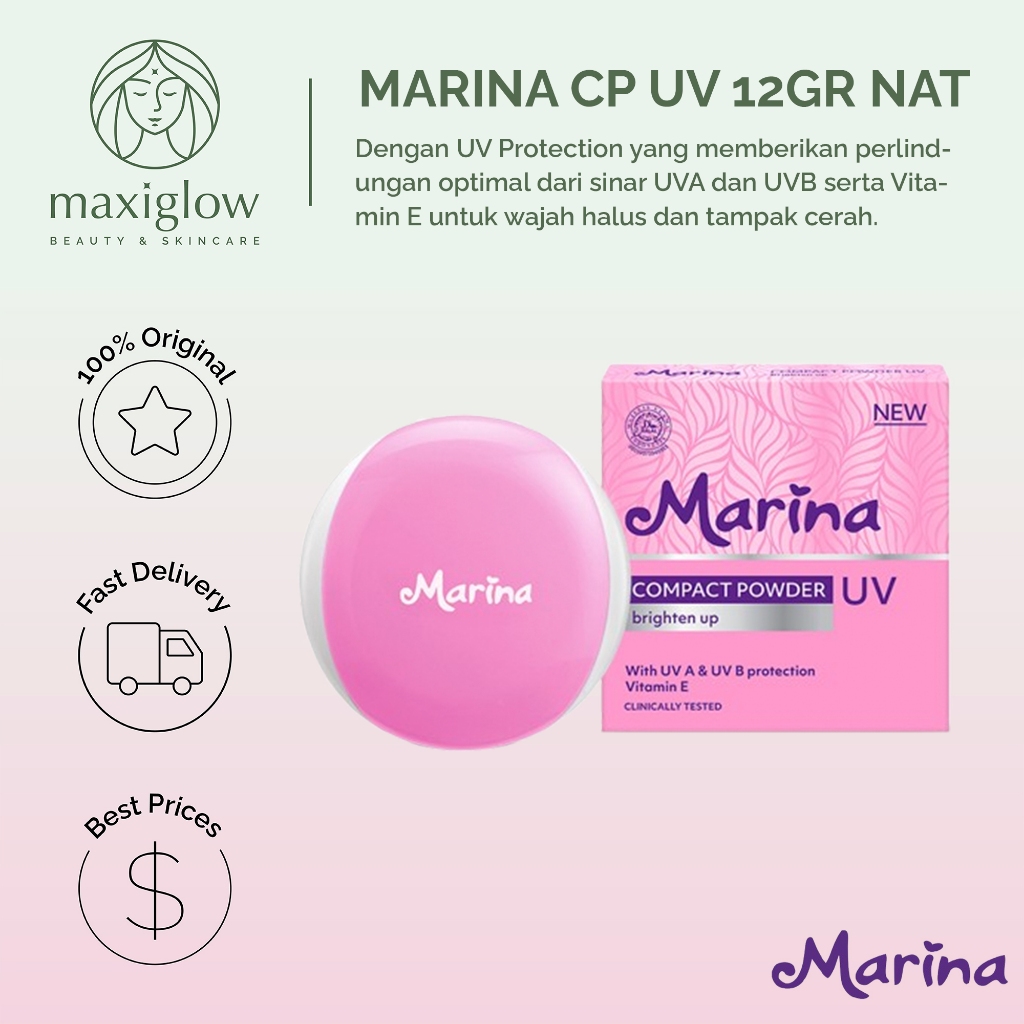 Jual Marina Compact Powder Natural 12gr - Bedak Wajah dengan UV ...