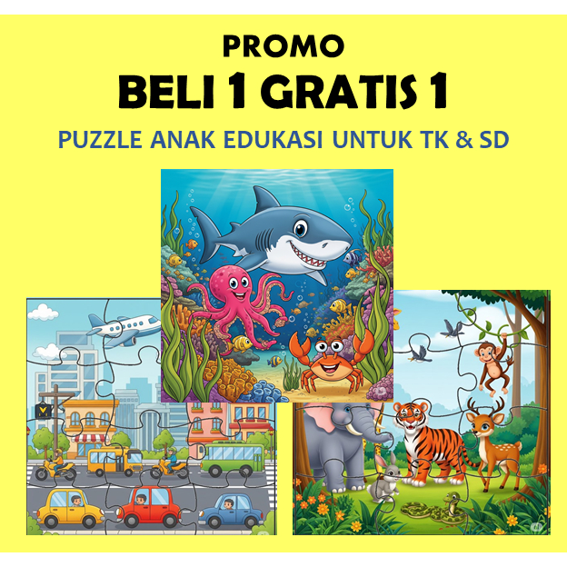 Jual BELI 1 GRATIS 1 | MAINAN EDUKASI Puzzle Petak anak murah Hewan TK ...