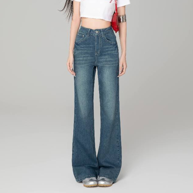 Jual 【Denmo】Women Jeans Denim Pants High Waist Flare (Size: 26-30 ...