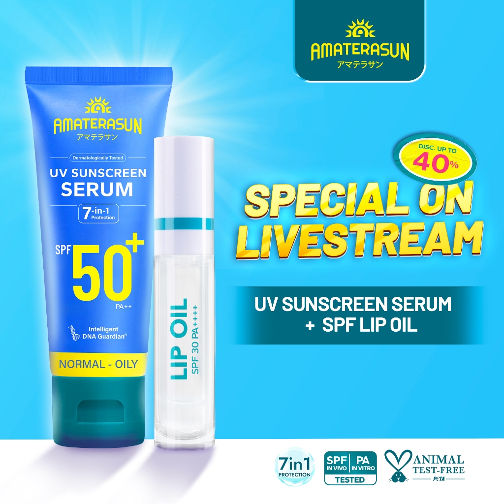 Jual [SPECIAL LIVESTREAM] BUNDLE AMATERASUN [REAL SPF CERTIFIED] UV Sunscreen Serum SPF 50+ PA++ ...