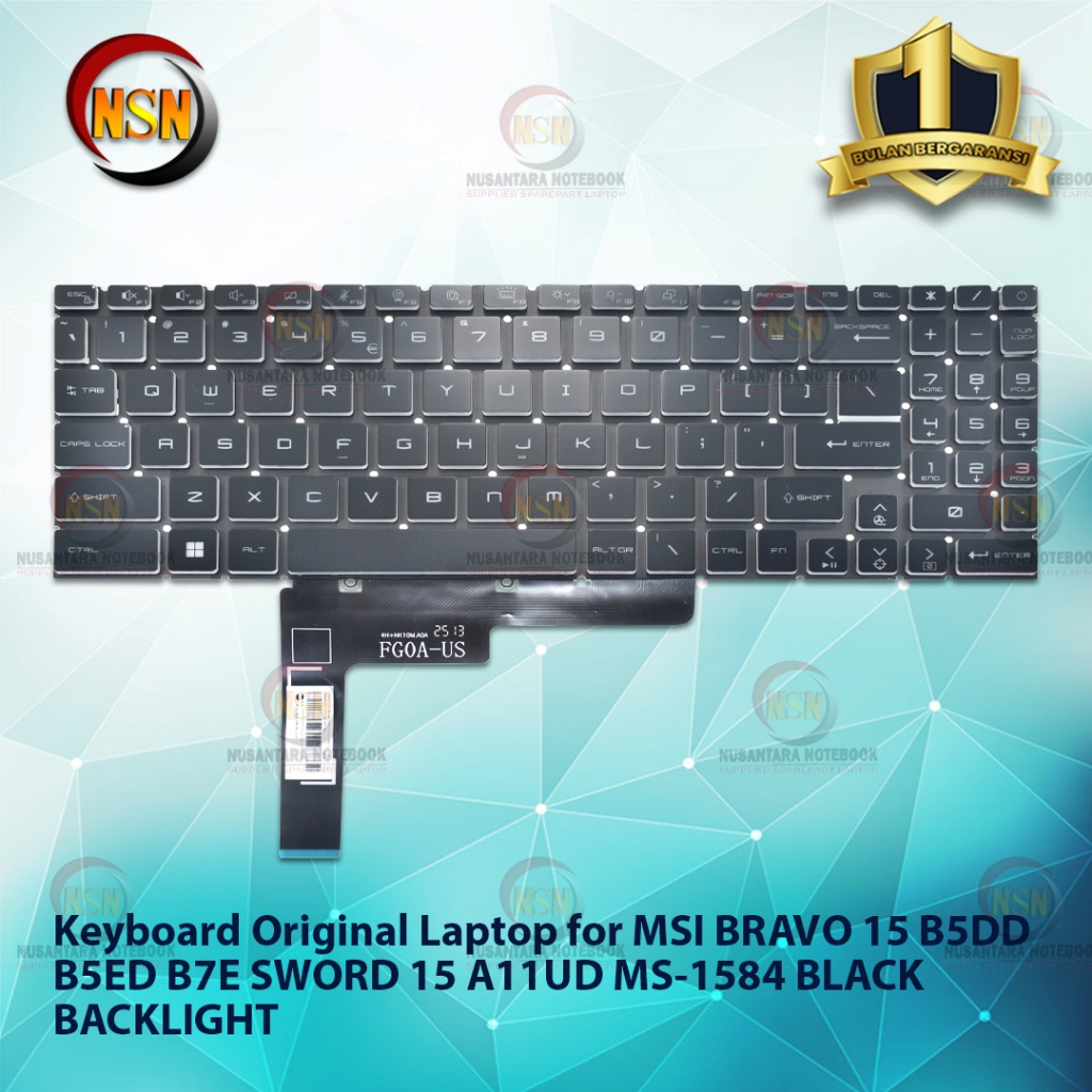 Jual Original Keyboard for MSI BRAVO 15 B5DD B5ED B7E SWORD 15 A11UD MS ...
