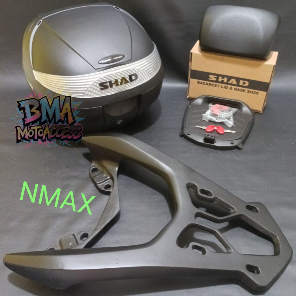 Jual BOX SHAD SH29 & BREKET BOX+BACKREST - NMAX OLD/NEW / NMAX NEO ...