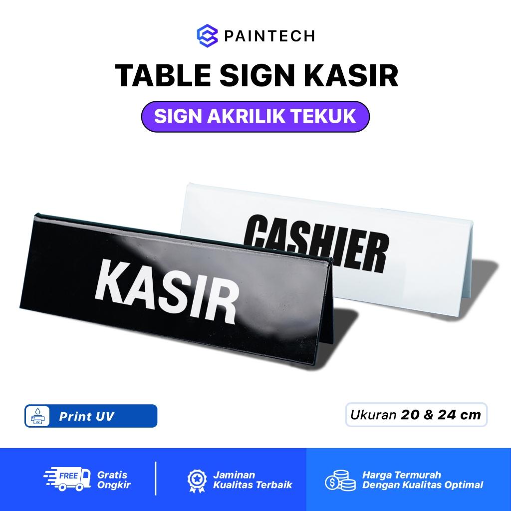 Jual Papan Nama Meja Akrilik Kasir / Table Sign Cashier Tekuk Bending ...