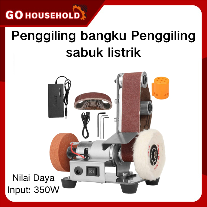 Jual Desktop Grinder Mini Electric Belt Sander DIY Polishing Machine ...