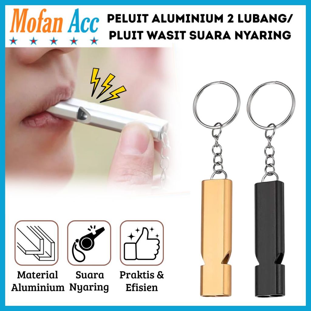 Jual Peluit Aluminium 2 Lubang Suara Nyaring / Pluit Wasit Olahraga ...