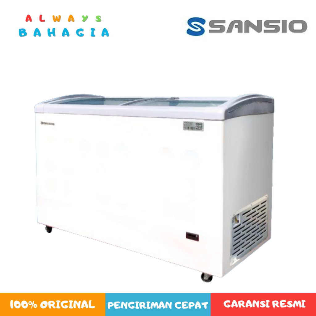 Jual SANSIO SAN-358SF Sliding Freezer Curved Glass Door 358 Liter ...