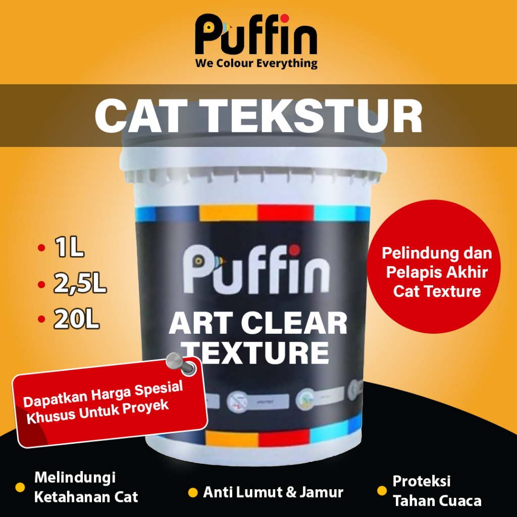 Jual Cat Topcoat Pelapis Tekstur Puffin Art Clear Texture 20 LTR ...