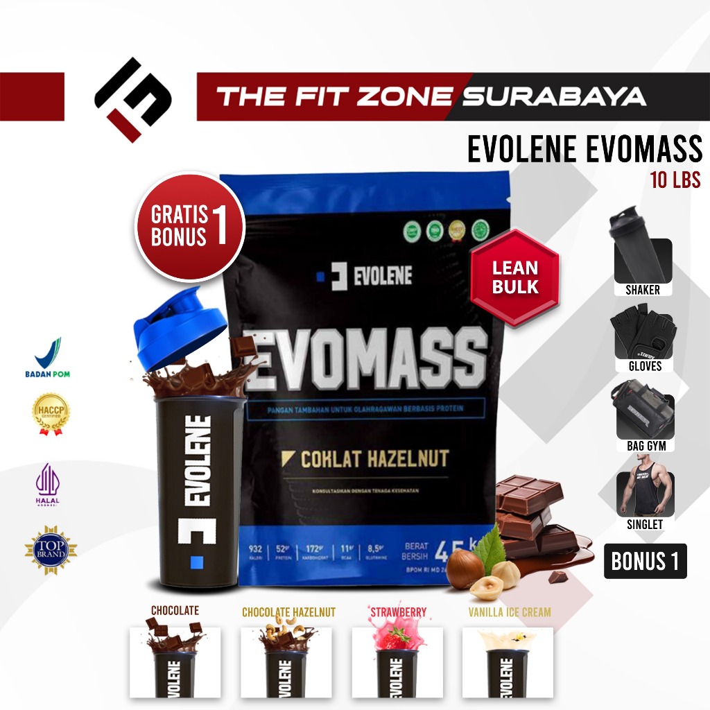 Jual EVOLENE Evomass 10 Lbs (4.500 Gram) Supplement Weight Mass Gainer ...