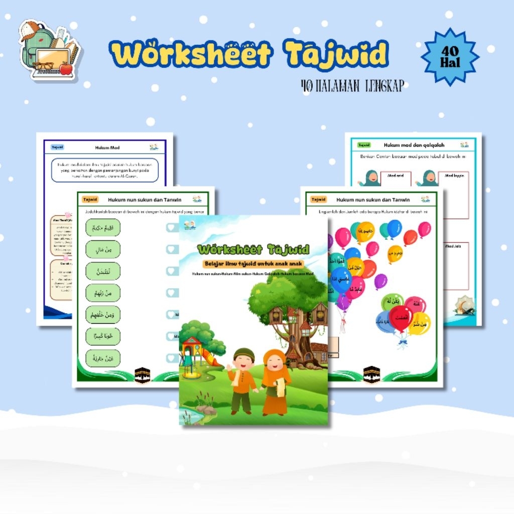 Jual Lembar Worksheet Tajwid Anak 40 lembar Ukuran A4 | Shopee Indonesia