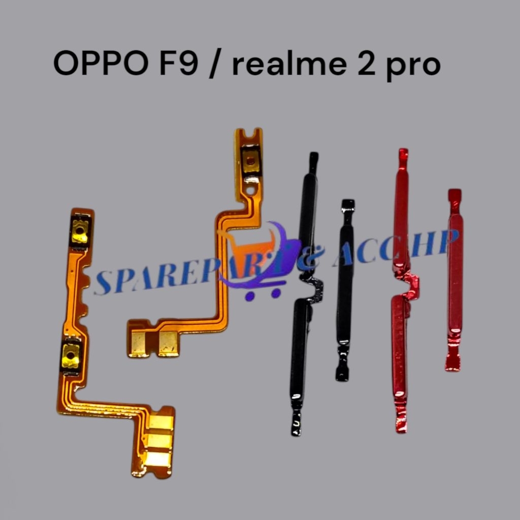Jual Oppo F9 / Realme 2 Pro Tombol Luar + Flexible On Off Volume Fullset pernik | Shopee Indonesia