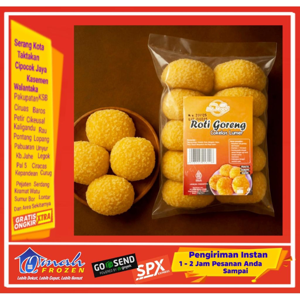 Jual Roti Goreng Mr. Moof, isian Coklat Lumer, isi 10pcs, Frozen Serang ...