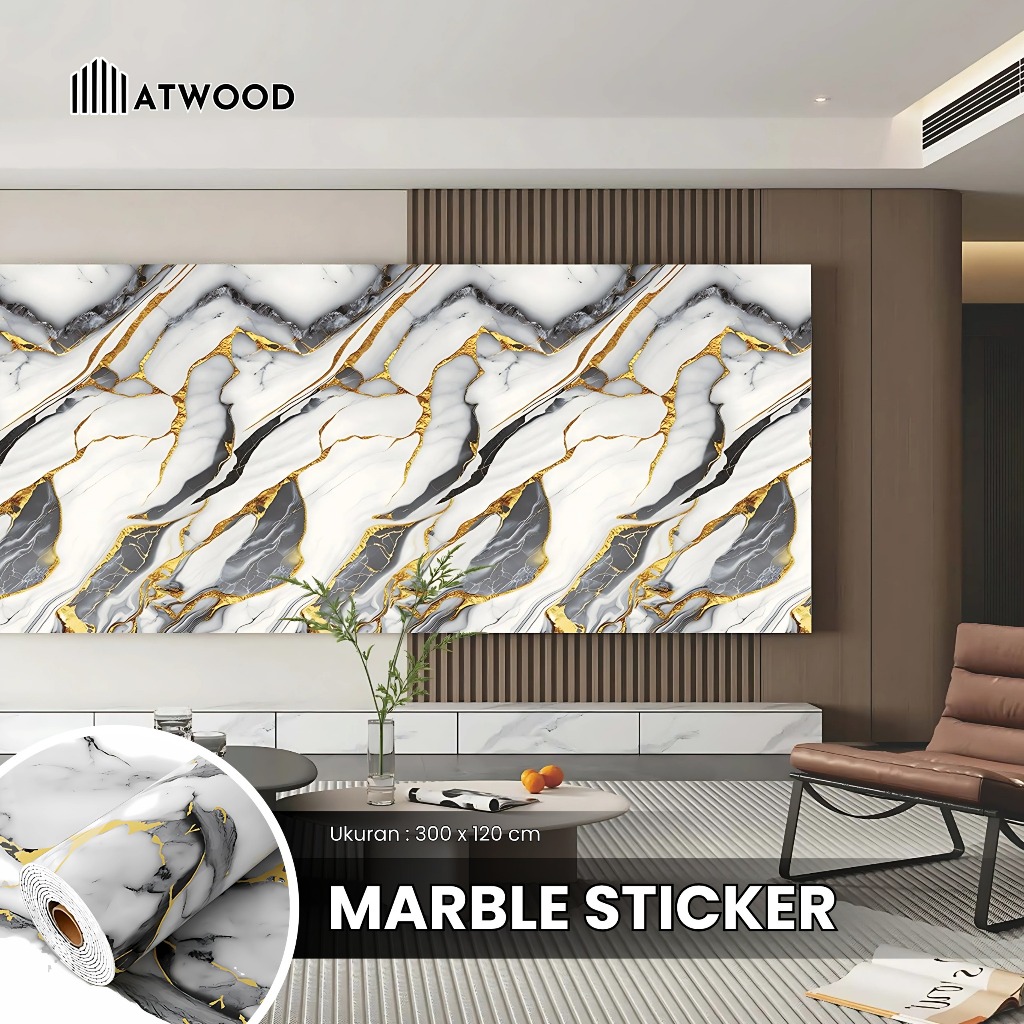Jual Wallpaper Marble Sticker Dinding 120x300cm Marmer Stiker Roll Foam ...