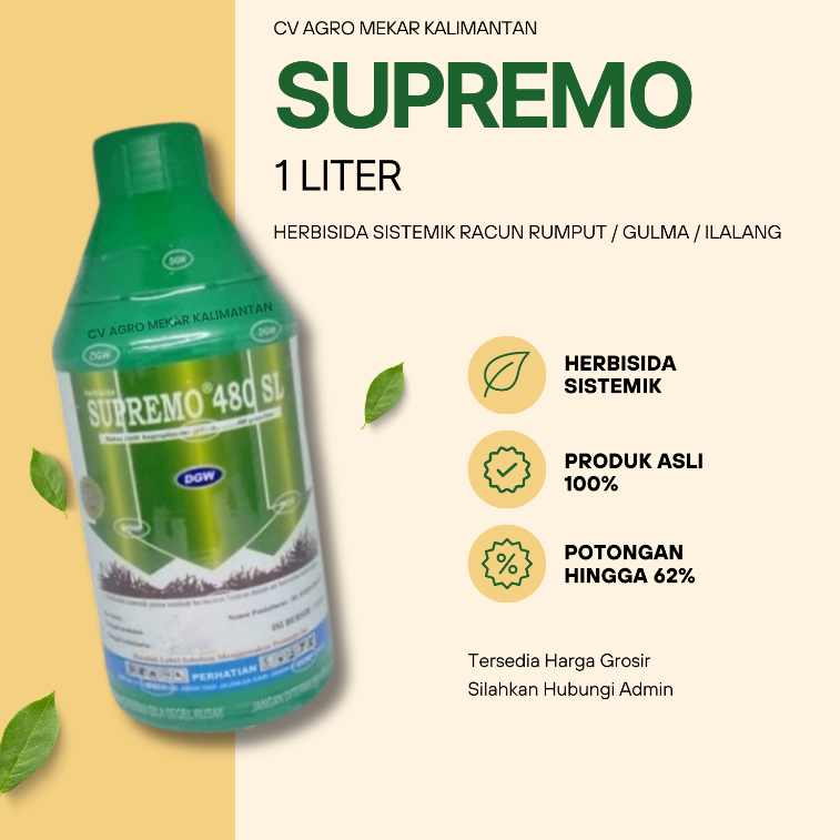 Jual Supremo Herbisida Racun Rumput/Gulma/Ilalang Efektif 1 Liter ...