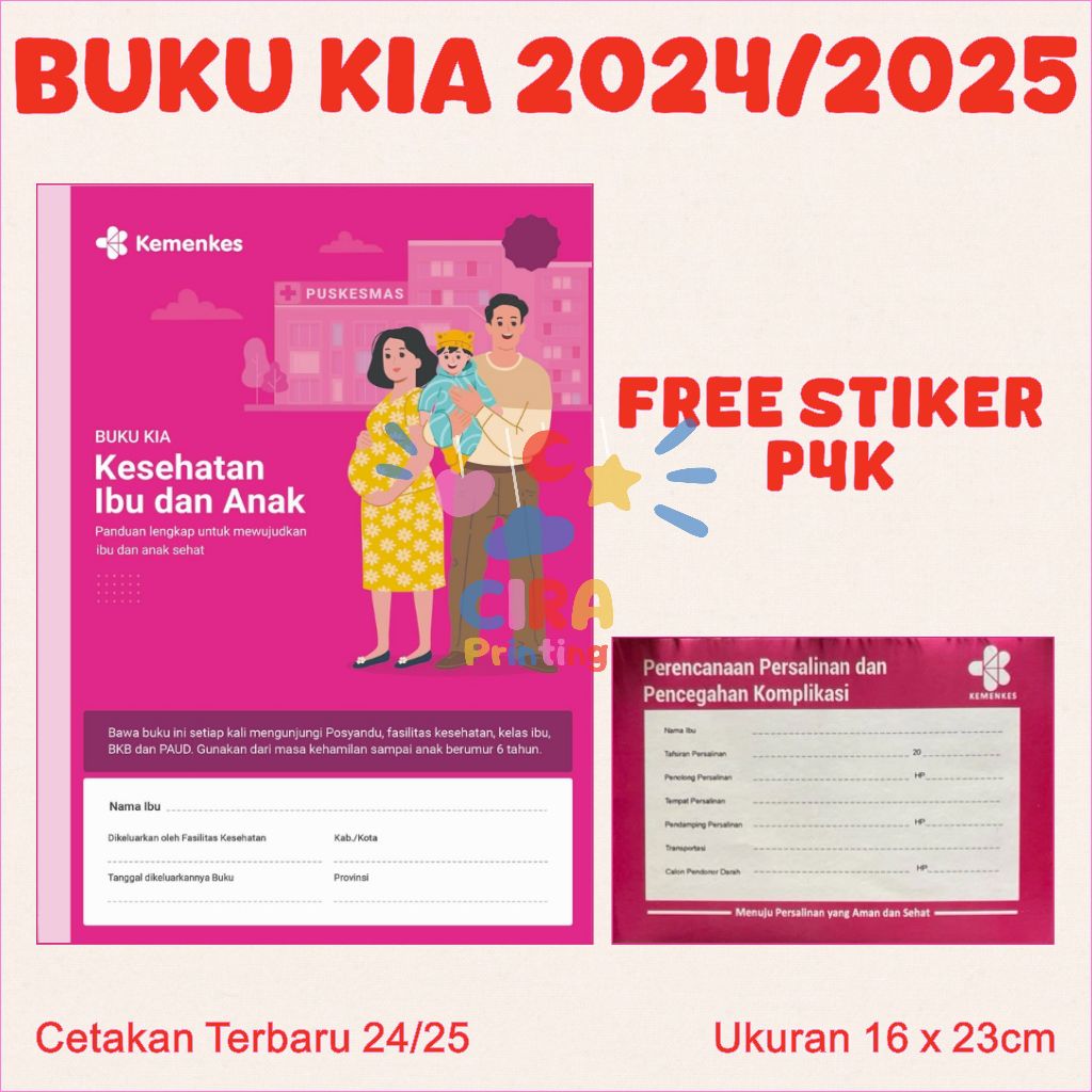 Jual Buku KIA 2025 Terbaru + Stiker P4K | Buku Kesehatan Ibu dan Anak ...