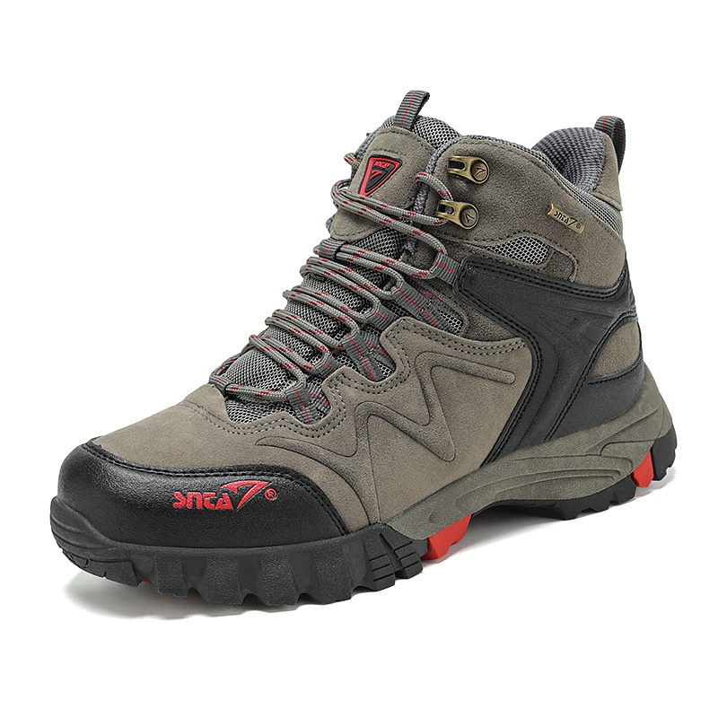 Jual Snta Hiking Boot Outdoor Shoes - Grey Red Waterproof for Trekking ...