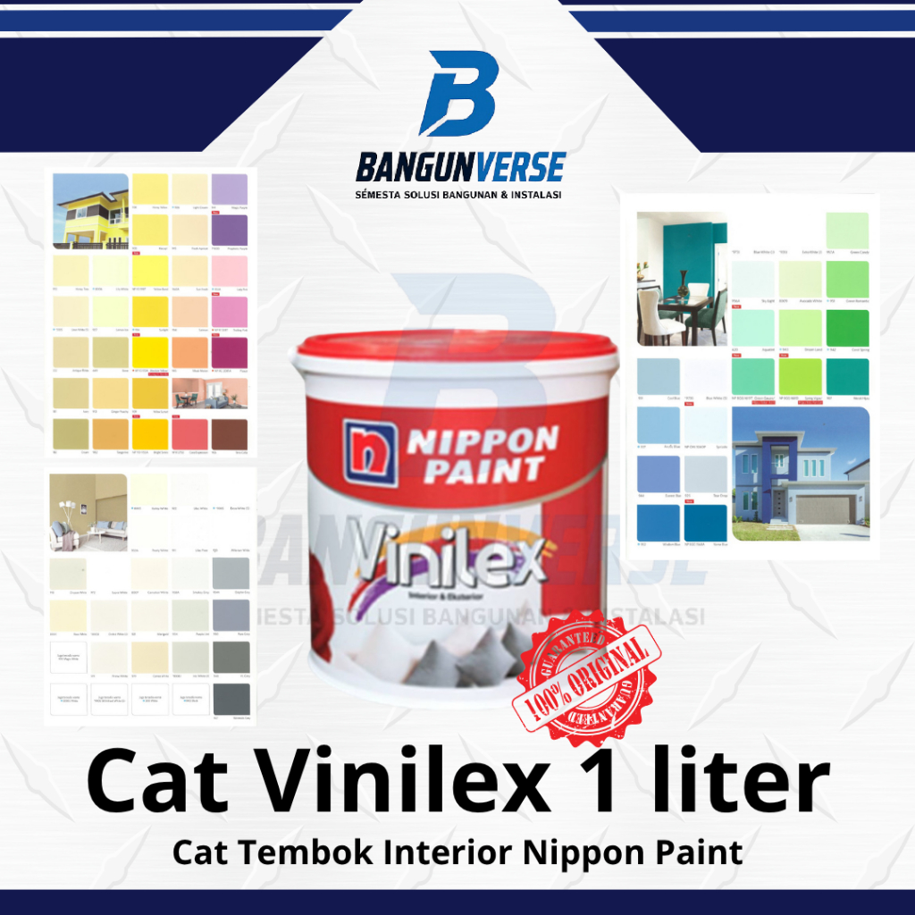 Jual CAT TEMBOK INTERIOR NIPPON PAINT VINILEX 1 KG (BERBAGAI WARNA ...