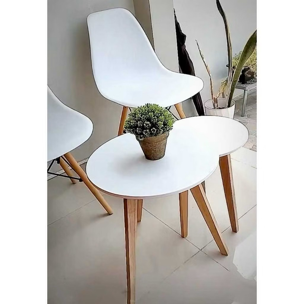 Jual meja tamu minimalis / meja bulat aesthetic minimalis / meja kayu ...