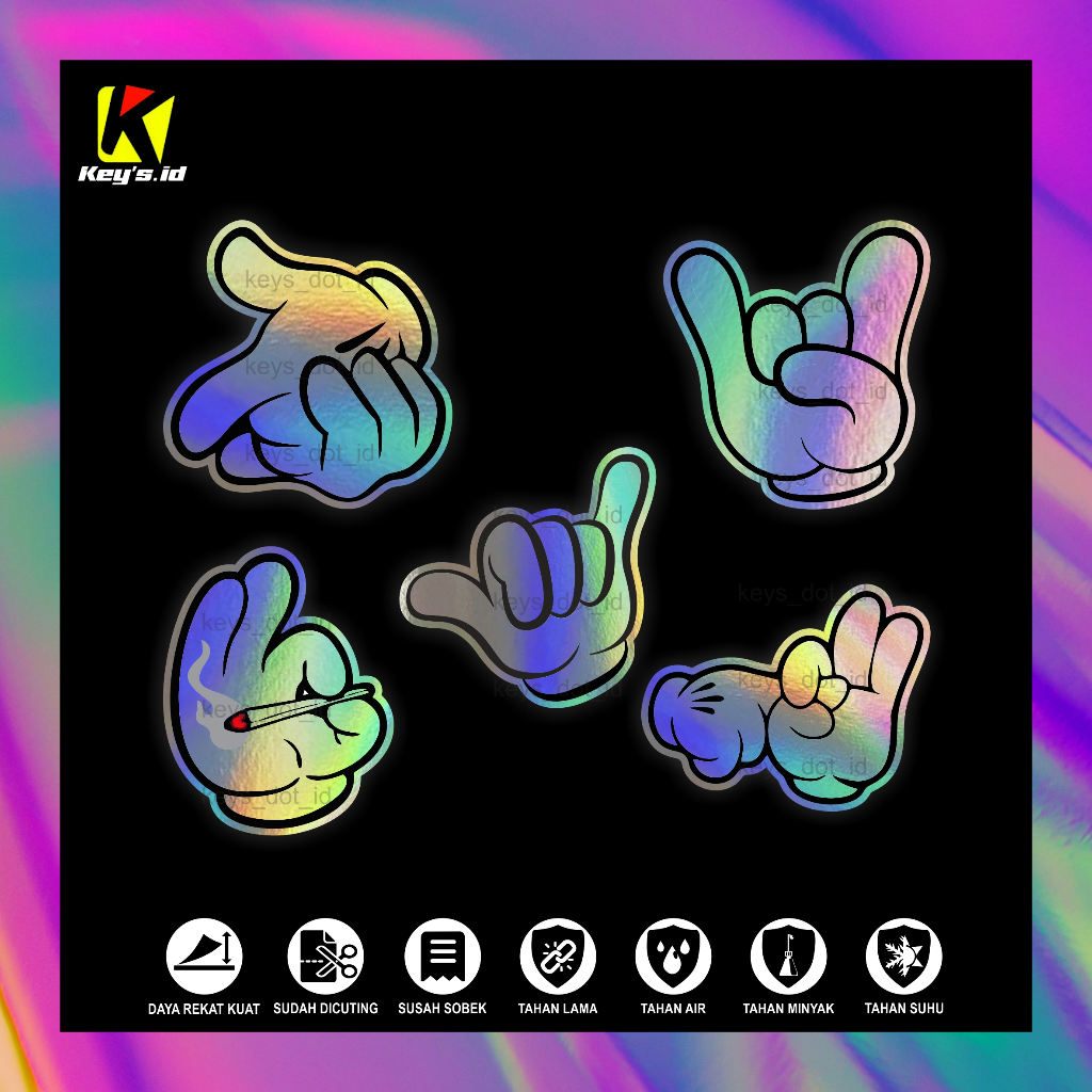 Jual Stiker Jari Tangan Ritrama, Stiker Shaka, Sticker Middle Finger ...