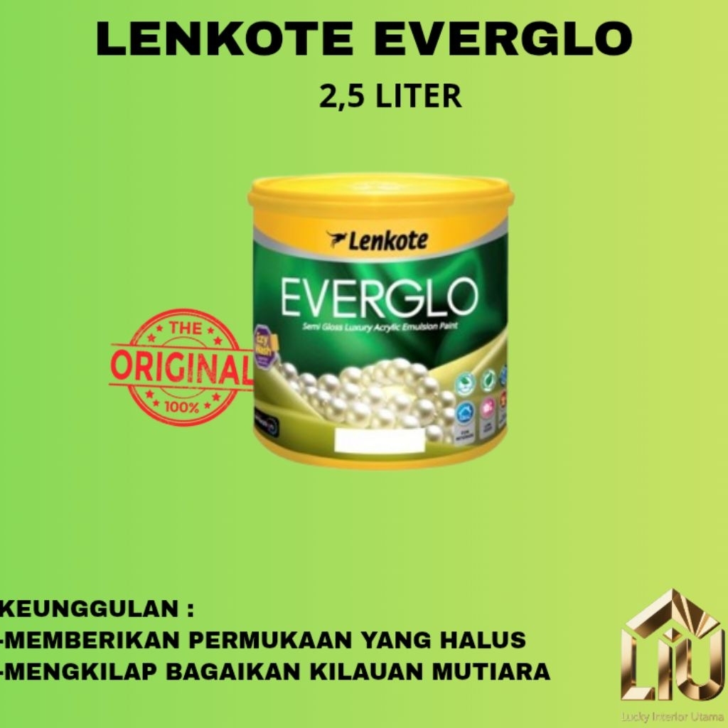 Jual Cat Tembok Interior Lenkote Everglo Ukuran 2,5 Liter | Shopee ...