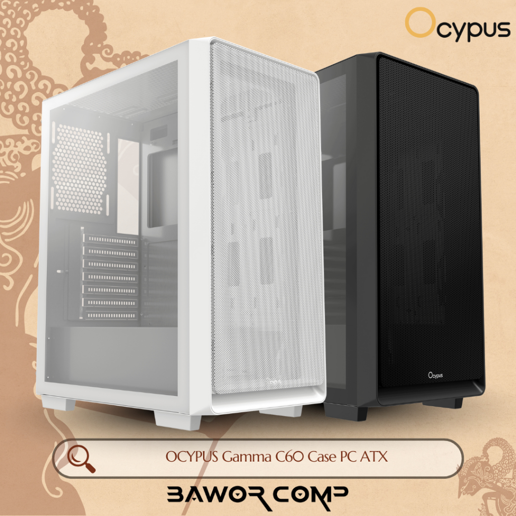 Jual Ocypus Gamma C60 BK / WH Tempered Glass Include 4 Fan - Casing PC ...